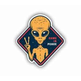 Alien Peace Sign Sticker - Unique & Cool Designs | Print-on-Click