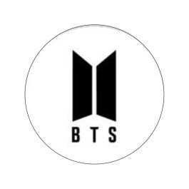 BW BTS Logo Sticker - Black & White BTS Emblem | Print-on-Click