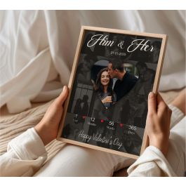 Couple Heart Photo Frame – Personalized Gift for Him & Her