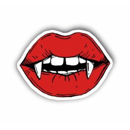 Devil Lips Sticker – Bold & Fiery | Print-On-Click