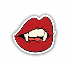 Devil Lips Sticker – Fiery & Bold | Print-On-Click