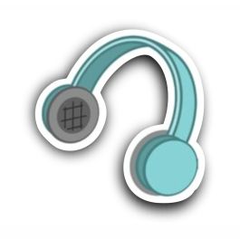Green Headphone Sticker - Cool & Trendy Stickers | Print-On-Click
