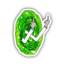 Buy Rick Middle Finger Sticker - Buy Vinyl Sticker At Print-On-Click