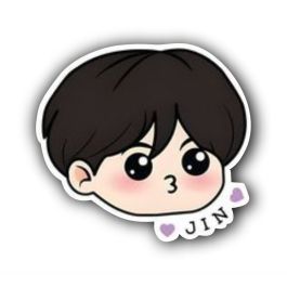 Jin Chibi Sticker - Adorable BTS Jin Art | Print-on-Click
