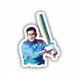 MS Dhoni Sticker for Cricket Fans | Print-on-Click