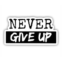 Never Give Up Sticker - Inspiring Stickers Online | Print-on-Click