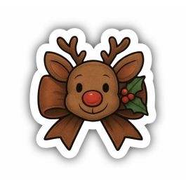 Cute Rudolph Reindeer Chibi Christmas Sticker | print-on-click