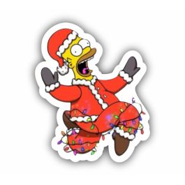 Celebrate Christmas with Simpsons Santa Claus Sticker | print-on-click