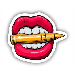 Bullet Lips Sticker - Bold & Unique | Print-on-Click